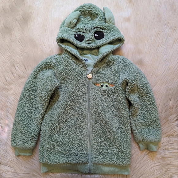 Star Wars | Jackets & Coats | Star Wars Baby Yoda Green Zip Up Fleece ...